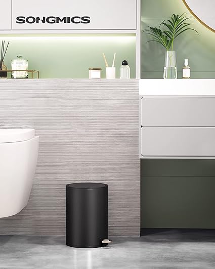 Bathroom Bin with Lid, Toilet Bin, 3L Cosmetic Bin, Small Waste Bin, S