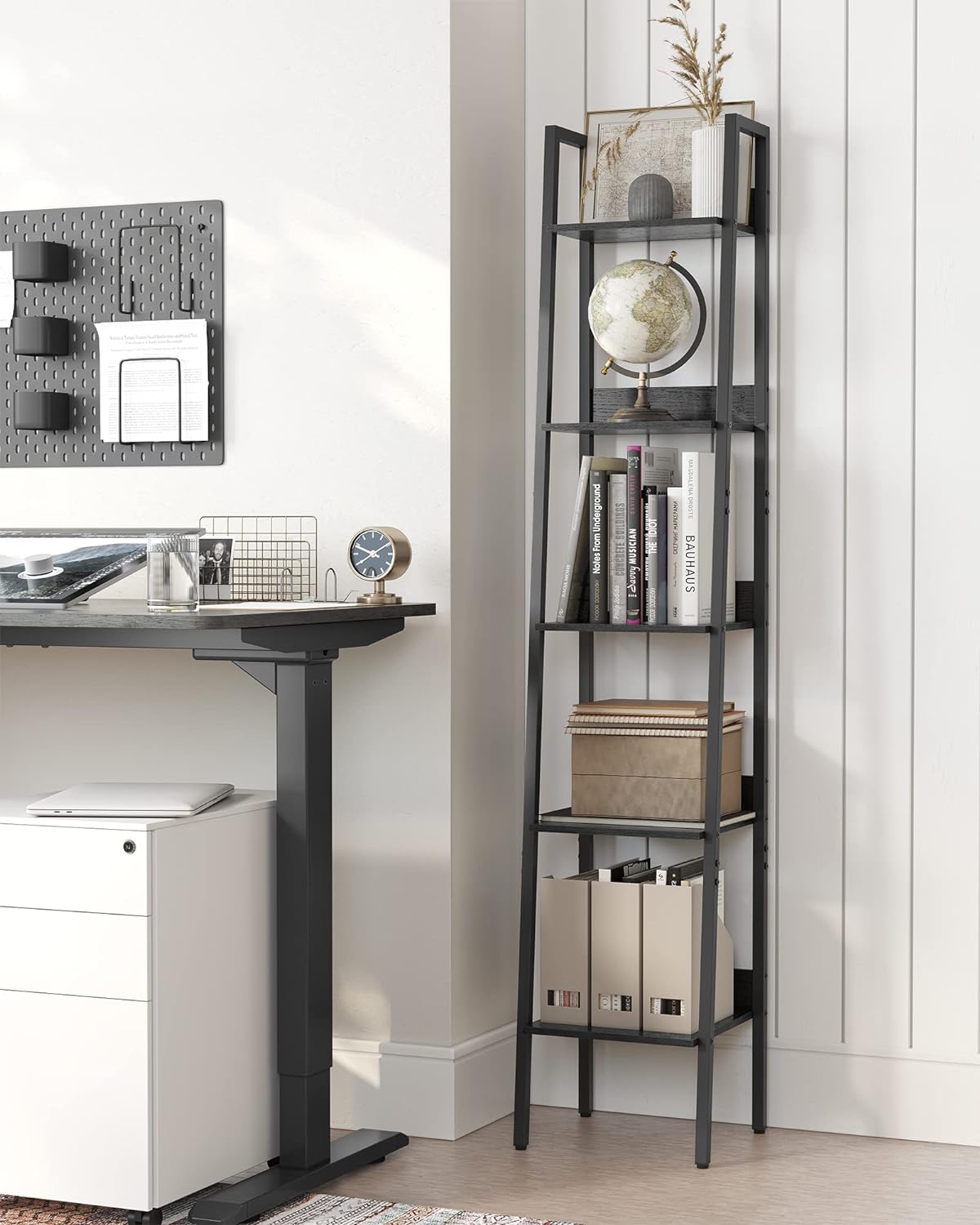 Ladder Shelf, 5-Tier Narrow Shelf, Bookshelf for Home Office, Living R