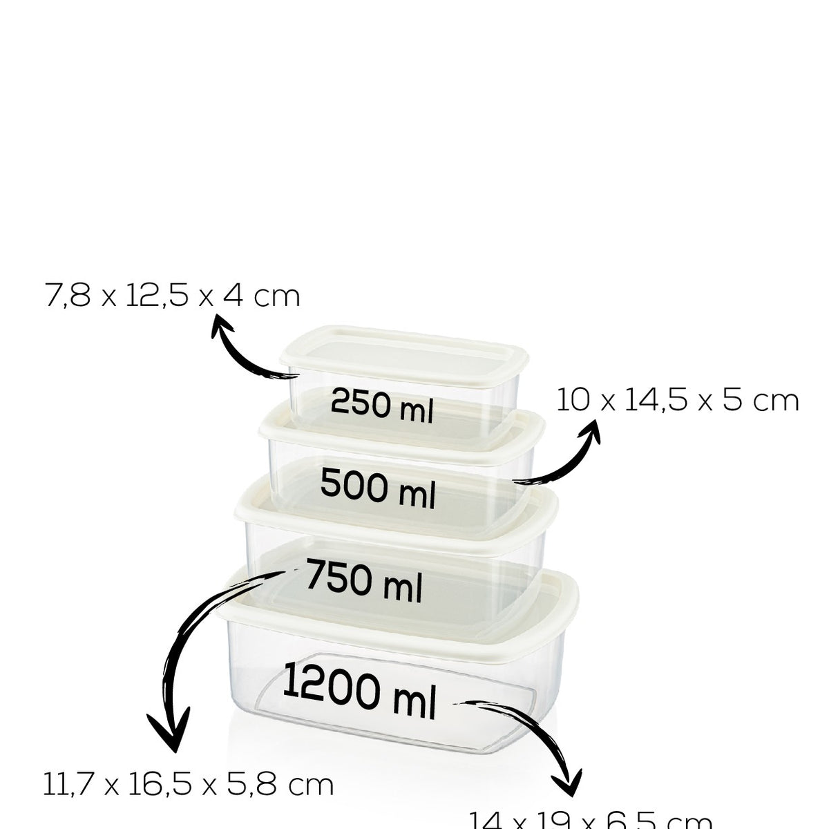 Premium 16-Piece Transparent Storage Container Set with White Lids ...