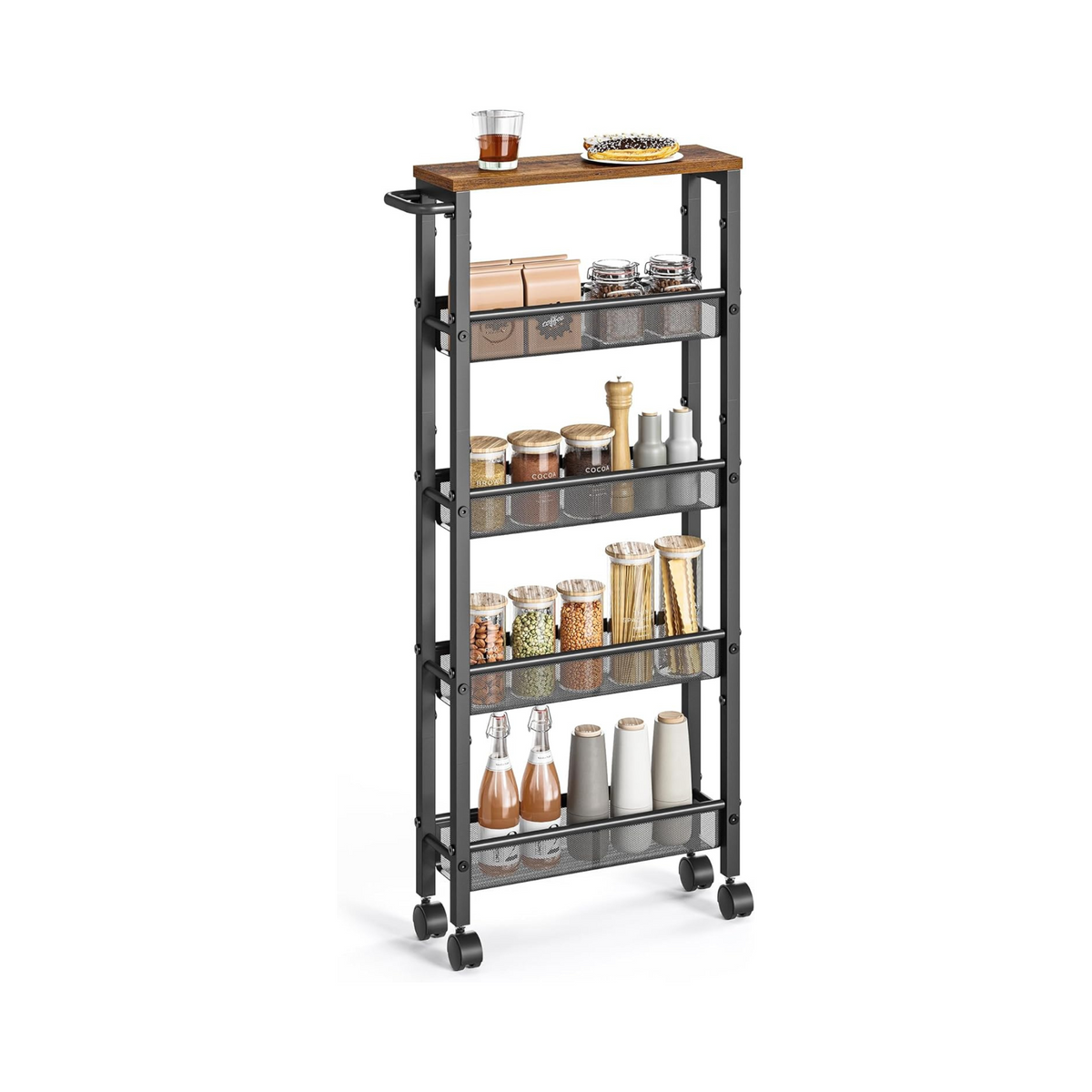 5-Shelf Kitchen Trolley with Wheels – Karrari