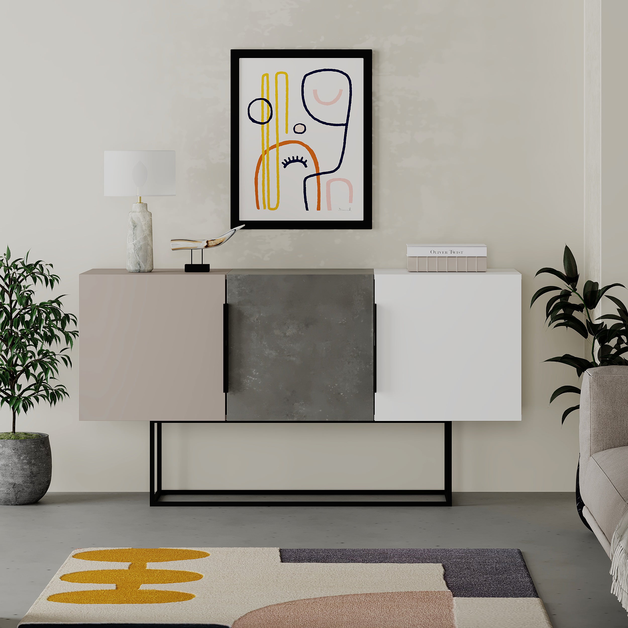Tri-Color Harmony Sideboard/Console